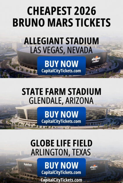 Cheapest 2026 Bruno Mars Tickets for Shows at Allegiant Stadium, State ...